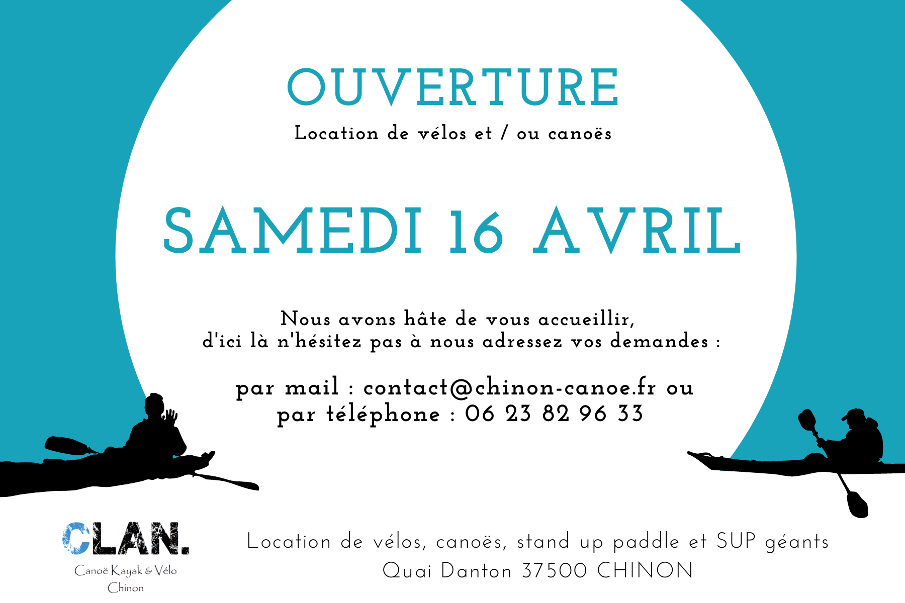 Location Canoë Kayak Stand Up Paddle et Vélo à Chinon- CLAN